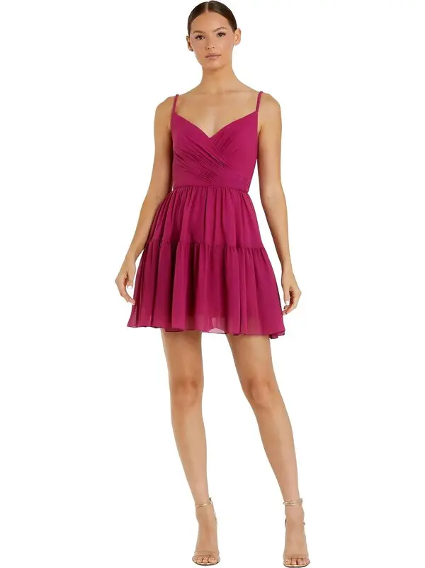 Mac Duggal Faux-wrap Mini Dress - Purple