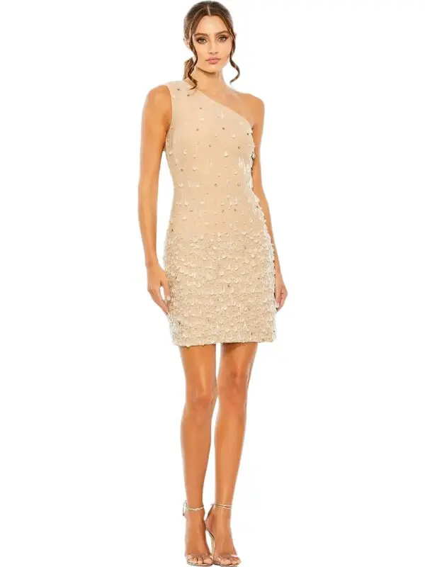 Mac Duggal Crystal-embellished Mini Dress - Neutral