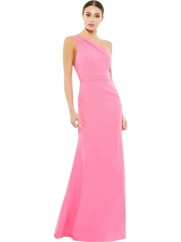 Mac Duggal One-shoulder Mermaid Gown - Pink