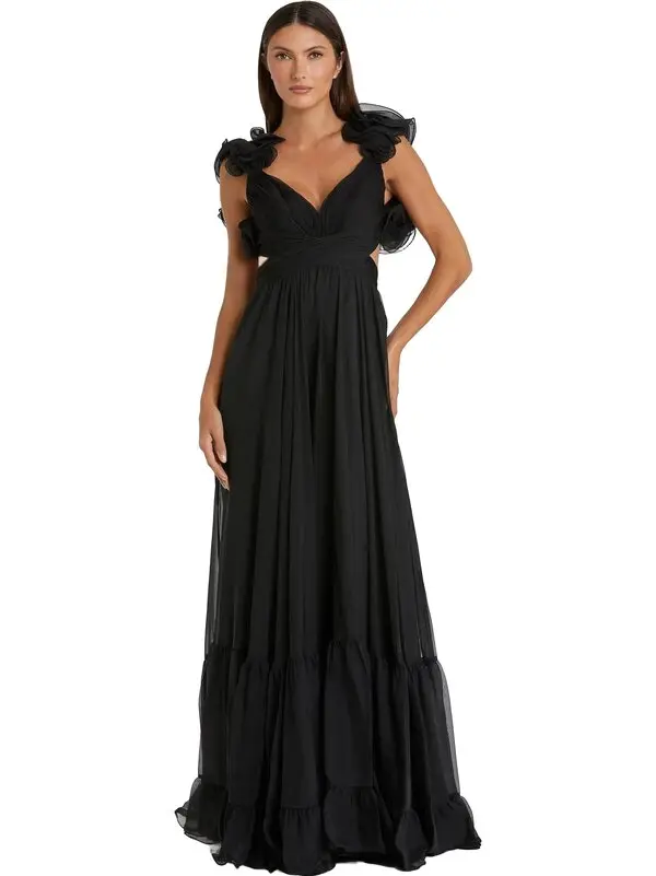 Mac Duggal Iconic Ruffle Gown - Black