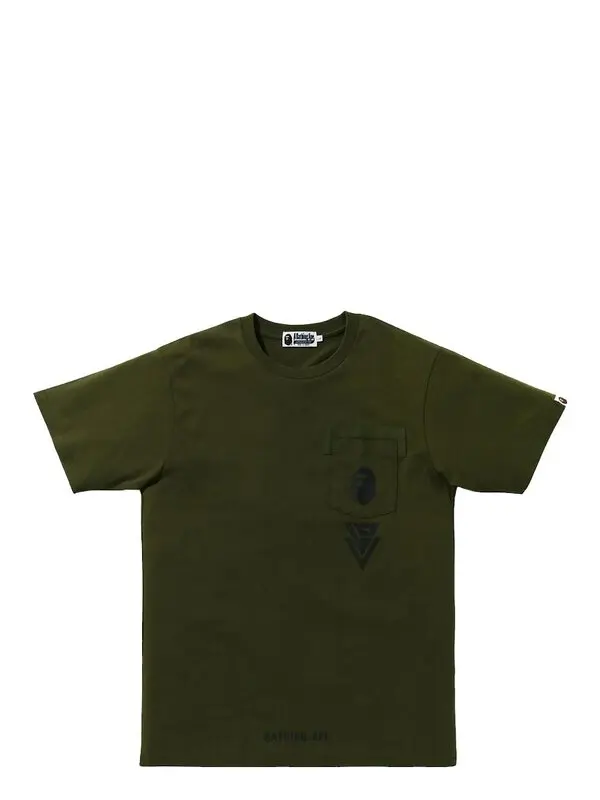 A BATHING APE Military Pocket Tee Shirt - Olivedrab Green