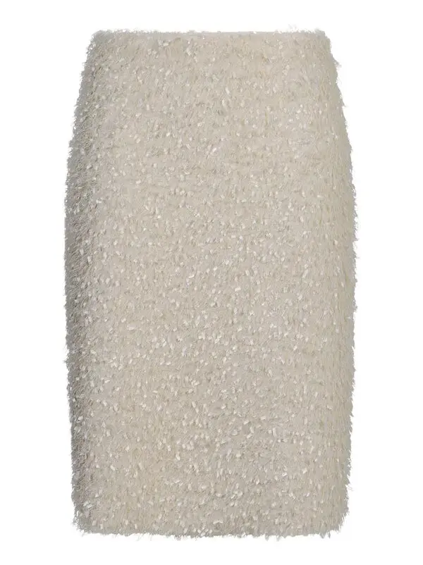 Vince Fringe Knit Dress - Beige