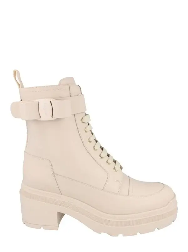FERRAGAMO Lober Leather Ankle Boots - White