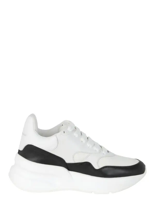 Alexander McQueen Oversized Leather Runner Sneakers - White/black