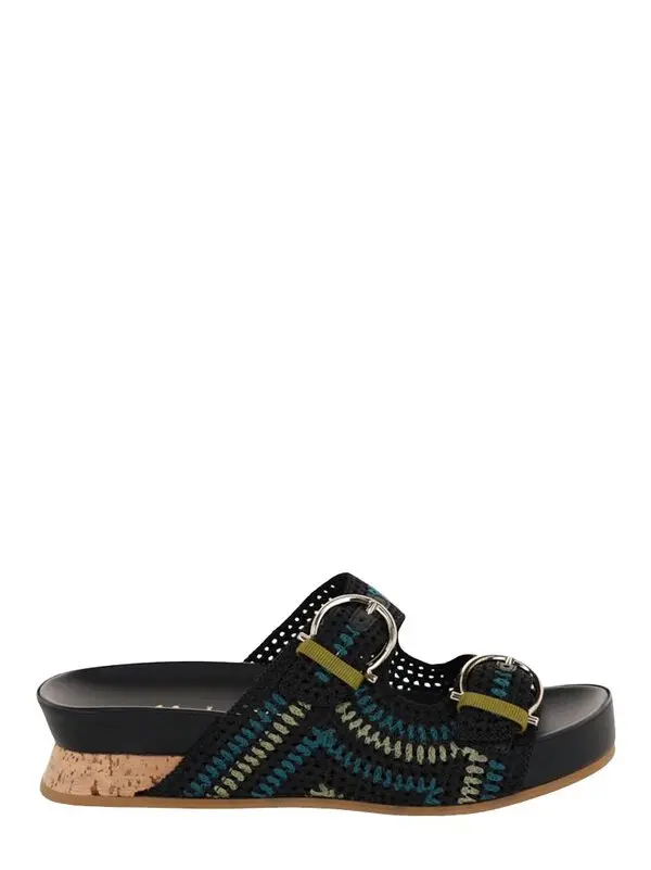 FERRAGAMO Shaula Crochet Sandals - Black