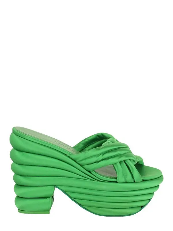 FERRAGAMO Rey Platform Sandals - Green