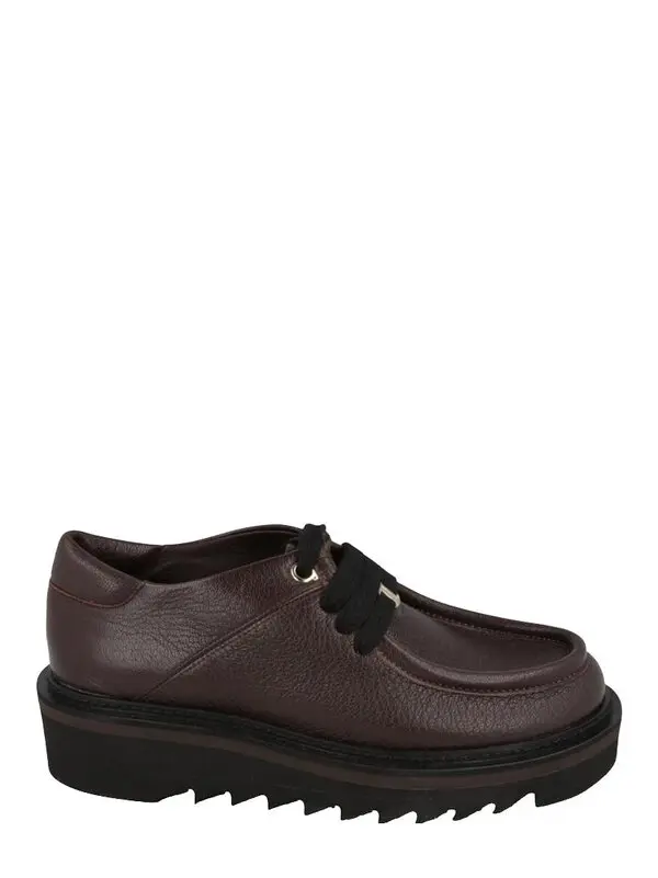 FERRAGAMO Euripilo Leather Loafers - Brown