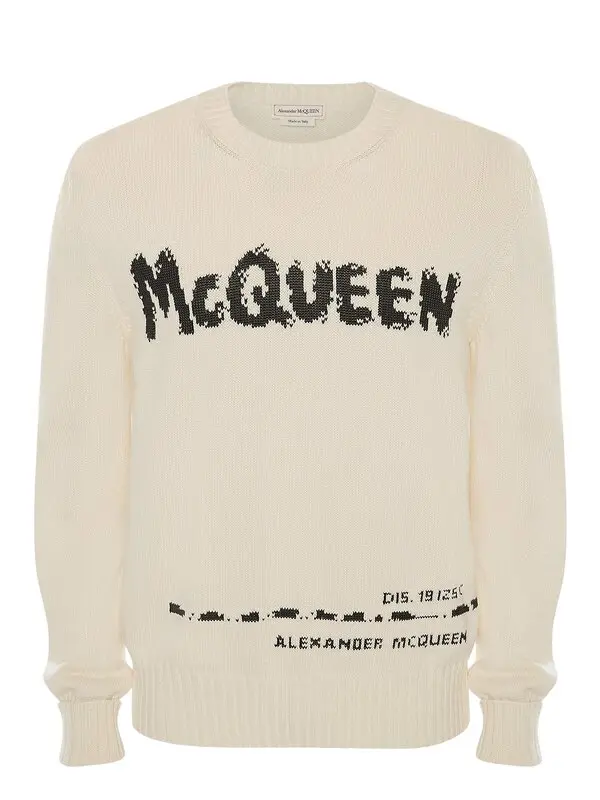 Alexander McQueen Graffiti Jumper - White
