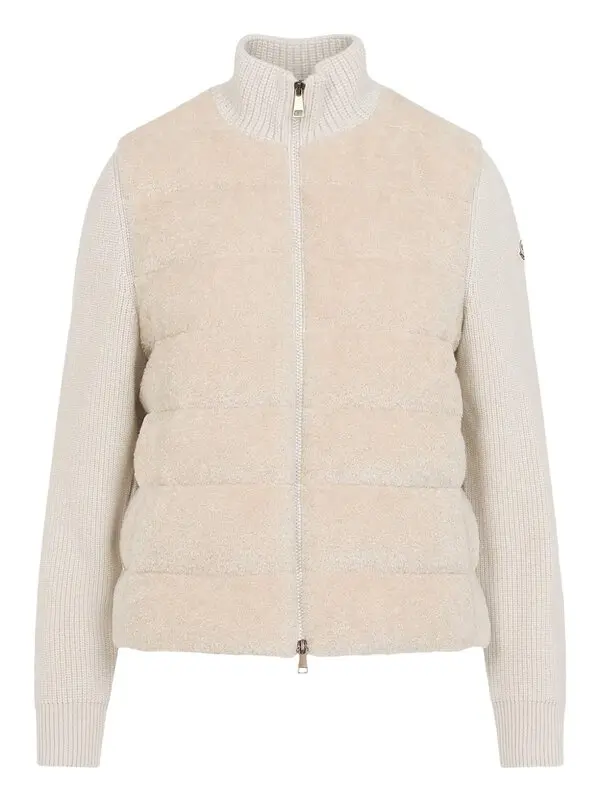 Moncler Stand Up Collar Zip-up Cardigan - White