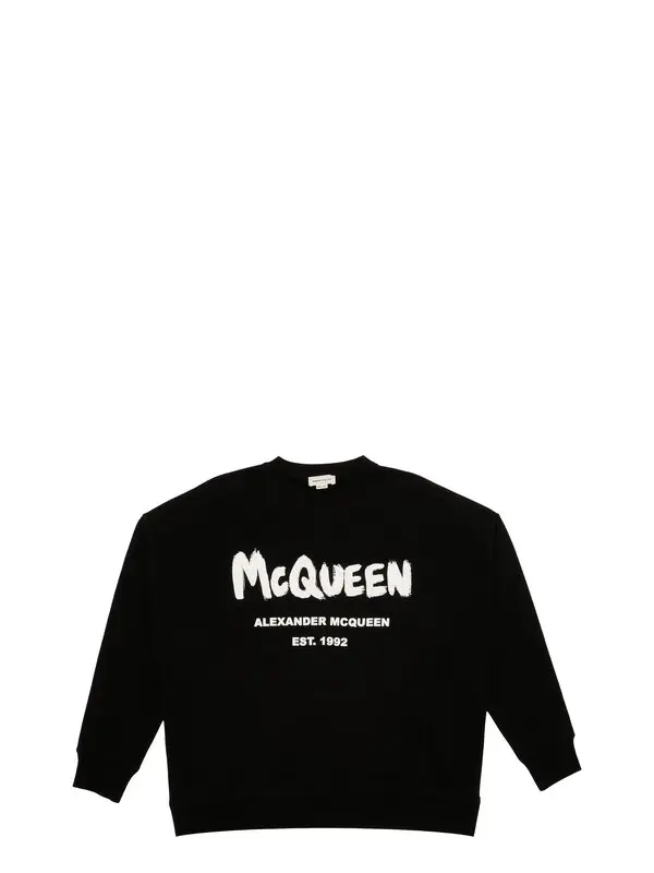 Alexander McQueen Graffiti Print Sweatshirt - Black