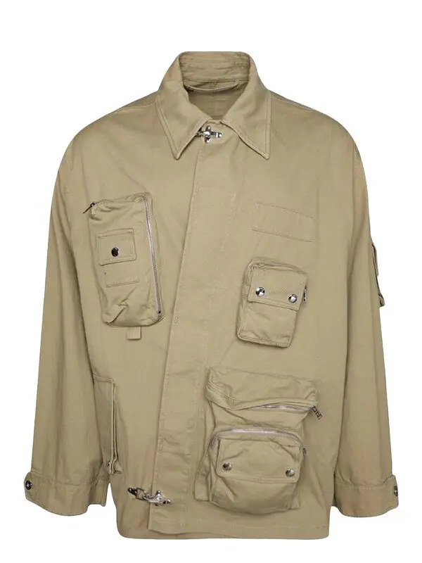 LANVIN Asymmetrical Utility Jacket - Tan