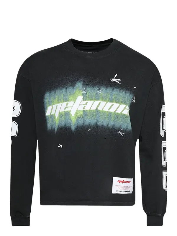 RIVINGTON ROI REBIS Sentence Garden Long-sleeve Tee - Black