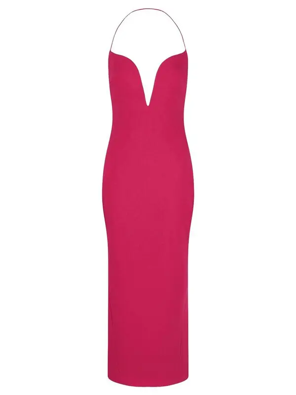 Givenchy Wool Dress With Plunging Neckline - Pink