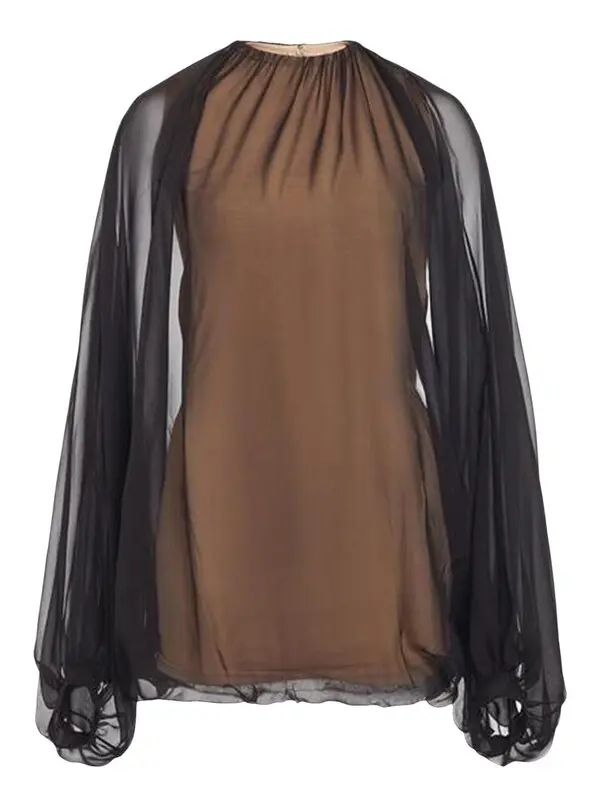 Valentino Garavani Chiffon Top - Tan
