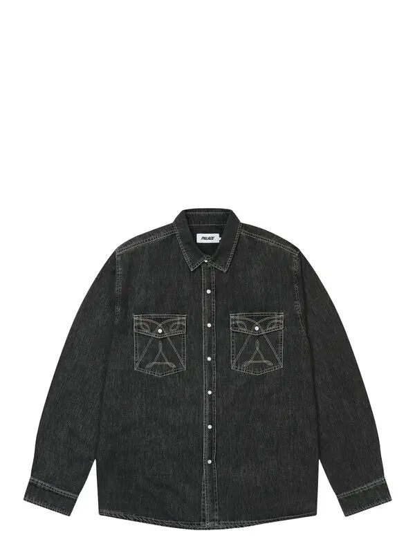 PALACE Denim Western Over Shirt - Black