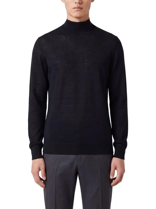 Brunello Cucinelli Silk And Cotton Mock Neck Sweater - Blue