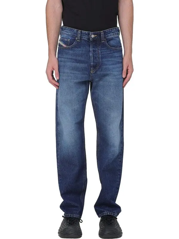 DIESEL® D-macs Mid-rise Straight Leg Jeans In Distressed - Blue
