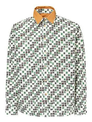 Marni Patterned Long-sleeve Cotton Shirt - Rain