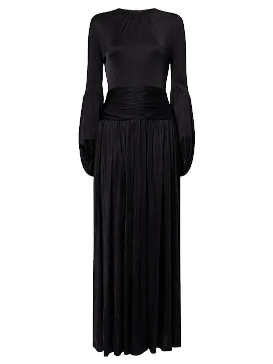 Huishan Zhang Dotti Long-sleeved Woven Maxi Dress - Black