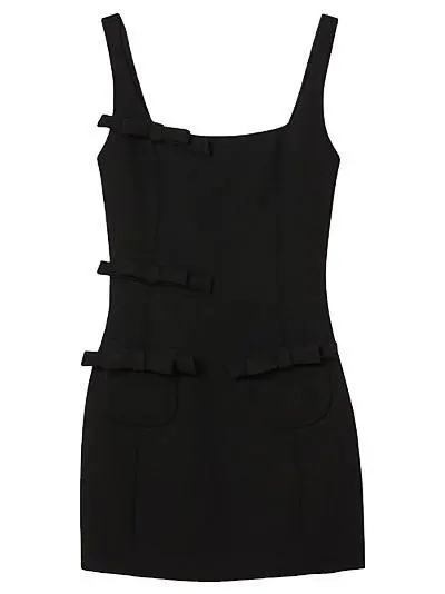 Sandro Strappy Bow-embellished Mini Dress - Black