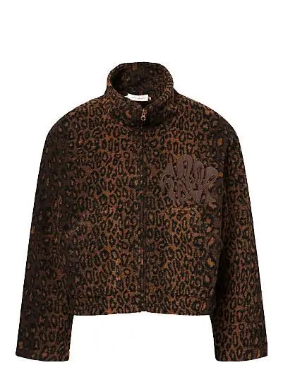 HONOR THE GIFT Print High-neck Fleece Jacket - Leopard