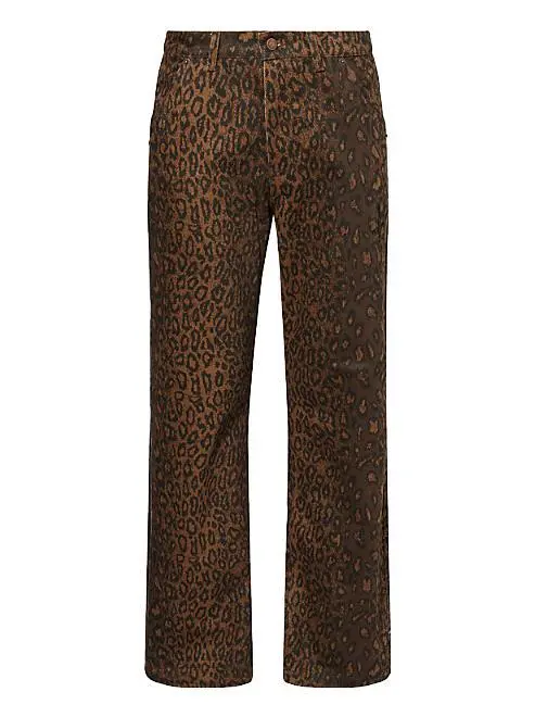 HONOR THE GIFT Printed Straight-leg Denim Jeans - Leopard