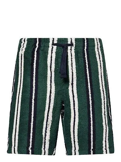 Orlebar Brown Trevone Striped Cotton-towelling Shorts - Tarragon Stripe