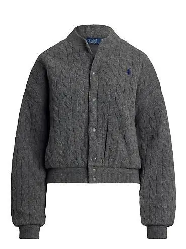 Polo Ralph Lauren Relaxed-fit Cable-knitted Wool And Cashmere Jacket - Antique Heather