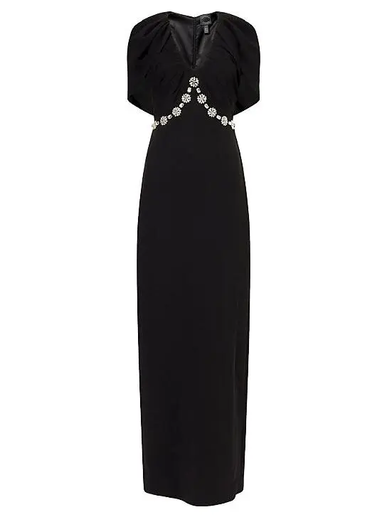 Huishan Zhang Martha V-neck Maxi Dress - Black