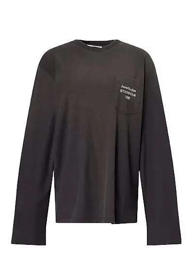 Acne Studios Relaxed-fit Logo-print Cotton-blend T-shirt - Faded Black