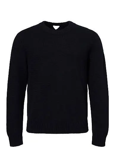 Bottega Veneta Intrecciato Waffle-knit Cashmere Jumper - Navy