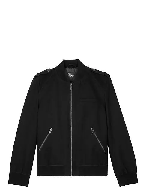 The Kooples Regular-fit Cotton Teddy Jacket - Black