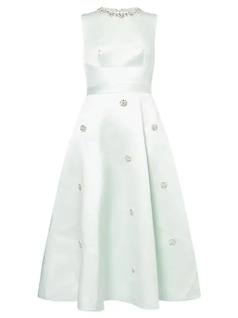 Huishan Zhang Sol Douchesse Sleeveless Woven Midi Dress - Mint
