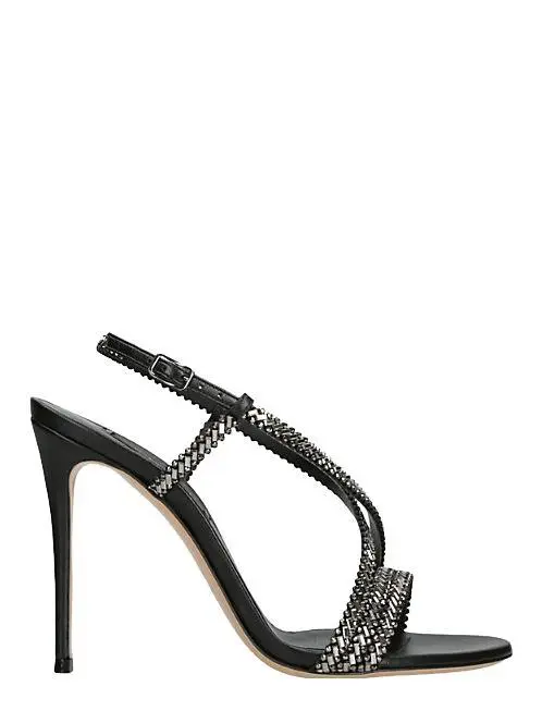 Casadei Josephine Julia 100 Leather Heeled Sandals - Black