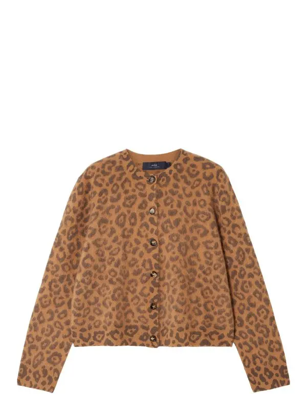 Arch4 Brushed-cashmere Cardigan - Animal Print
