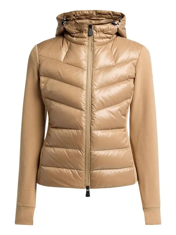 Moncler Padded Zip-up Hoodie Cardigan - Light Brown