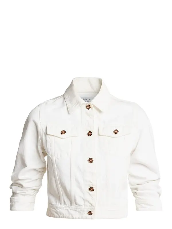 Gabriela Hearst Adira Cropped Denim Jacket - White