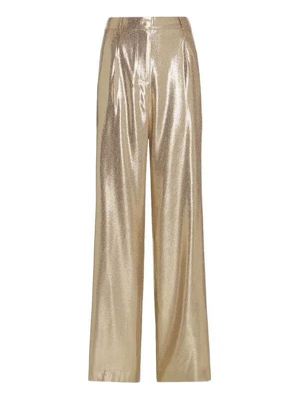 Ramy Brook Izzy Silk Lamé Wide-leg Pants - Gold