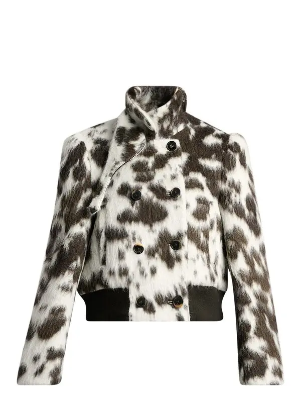 Dries Van Noten Vudy Cow-print Jacket - Brown