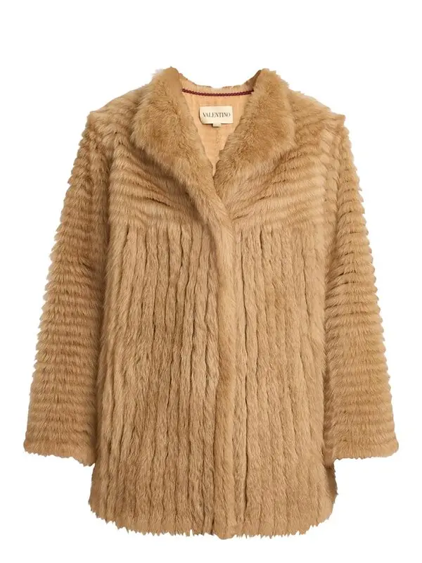 Valentino Garavani Fluted Sheep Shearling Coat - Ltyllw