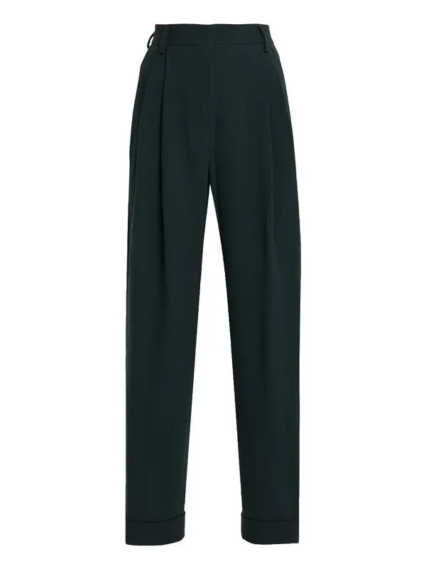 Dries Van Noten Partan Pleated Straight-leg Pants - Green