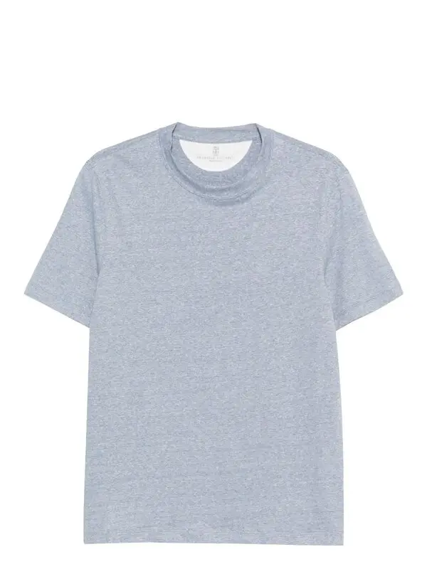Brunello Cucinelli Linen Blend T-shirt - Sky Blue