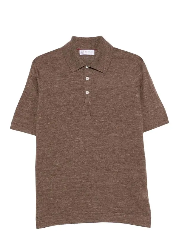 Brunello Cucinelli Linen And Cotton Blend Polo Shirt - Beige