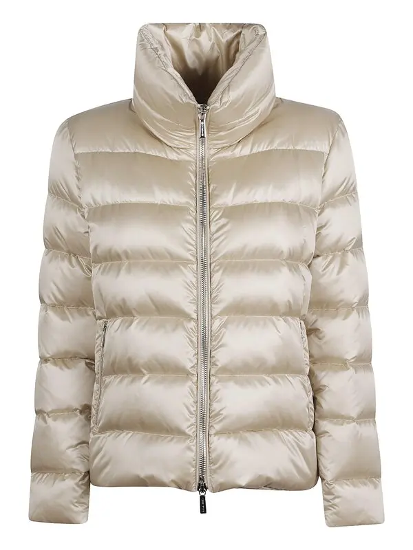 MOORER Short Down Jacket Argentea - Beige