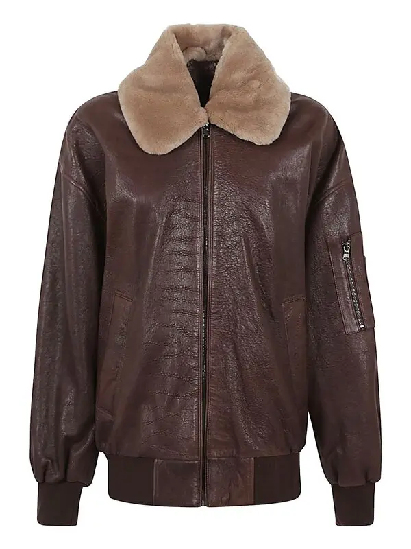 ENES Vivienne Leather Jacket - Brown