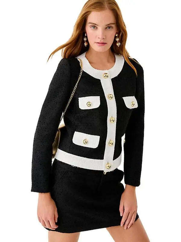 Lilly Pulitzer® Clydie Boucle Jacket - Noir Chic Chick Boucle