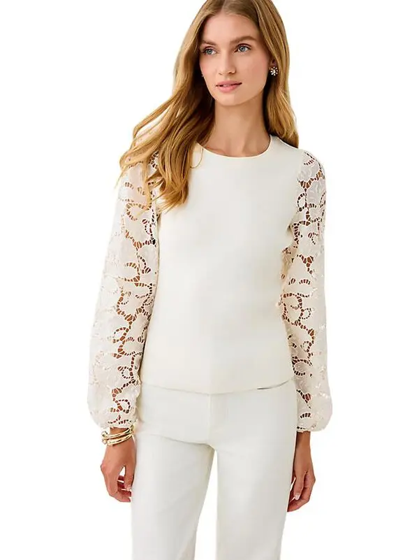 Lilly Pulitzer Bryant Lace Knit Top - Coconut