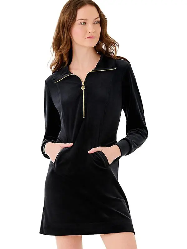 Lilly Pulitzer Eleni Velour Dress - Noir