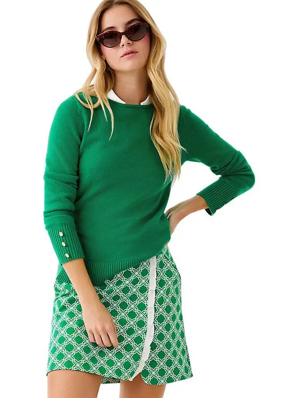 Lilly Pulitzer® Upf 50+ Luxletic Monica Ruffle Skort - Bamboo Green Boo Green Open Butterfly Pattern