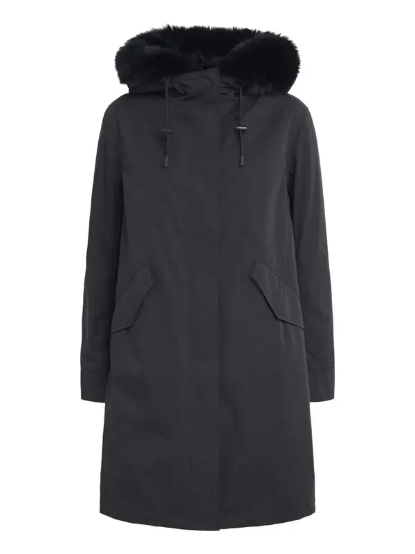 YVES SALOMON Waterproof Fox And Rabbit Fur Parka - Black